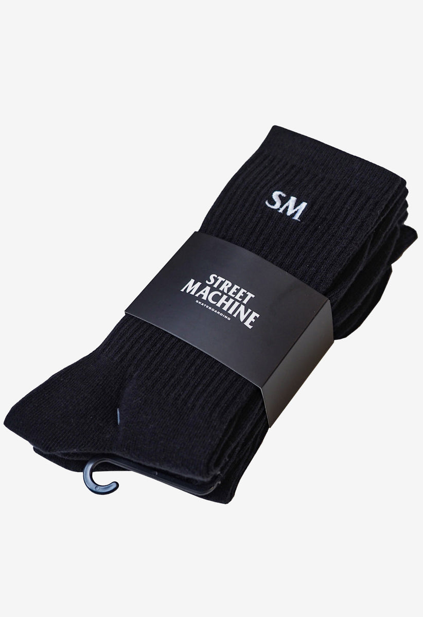 STREET MACHINE EMB CREW 3PR SOCKS – Street Machine Skateboarding